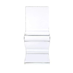 BOWERY HILL Modern Acrylic Z-Base Accent Home Kitchen Dining Living Room Chair in Clear