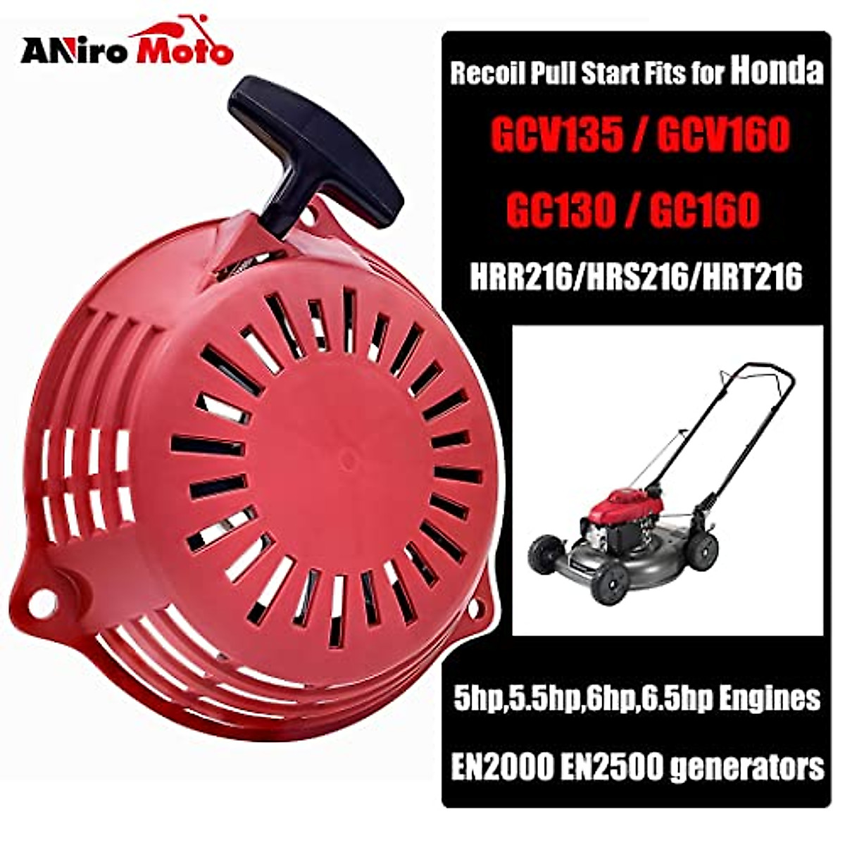 GCV160 Pull Start Recoil Starter Compatible with Honda GCV135 GCV160 EN2000 HRU19 GC135 GC160 Parts