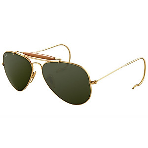 Ray-Ban Outdoorsman 3030 Aviator Sunglasses with Wire Wrap Ears