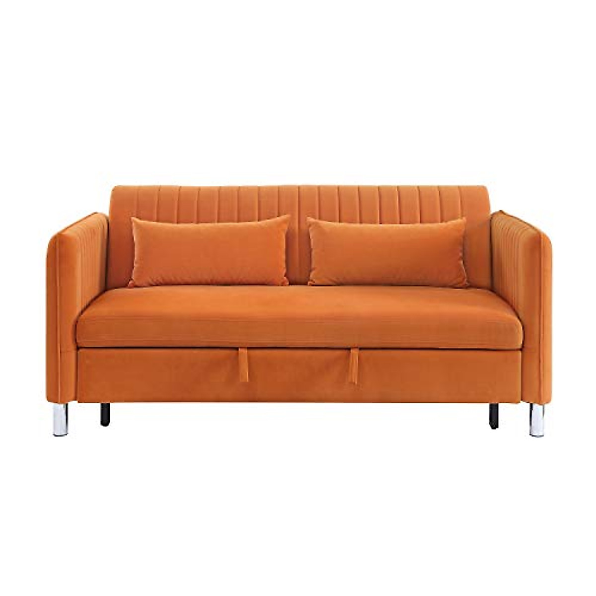 Lexicon Greyford Convertible Studio Sofa with Pull-Out Bed, Orange