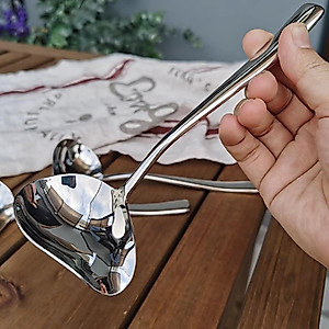 Generic Stainless Steel Small Sauce Ladle, With Pouring Spout Gravy ladle, for Salad dressing and dressings, 7.4Inches 2 Pieces Dishwasher Safe