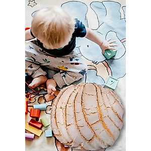 ZIGFRUIT Concha Pillow Mexican Pan Dulce Conchas Bread Funny 3D Giant Round Food Plush Stuffed Pillow Novelty Throw Cushion Stuffed Animal Toy 16"