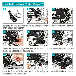 Farbetter Upgraded Bike Trailer Coupler Connector Hitch Baby Pet Hitch Linker Connector, Hitch Adapter Attachment, Bicycle Rear Rack Accessories