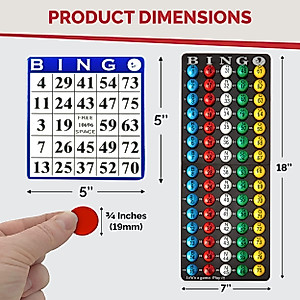 MR CHIPS 11" (Inch) Tall Professional Bingo Set with Steel Bingo Cage, Everlasting 7/8” Bingo Balls, 18 Bingo Cards and 300 Bingo Chips - Rose Gold Color