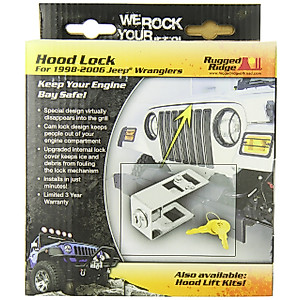Rugged Ridge 11252.04 Hood Lock Kit; 98-06 Jeep Wrangler TJ