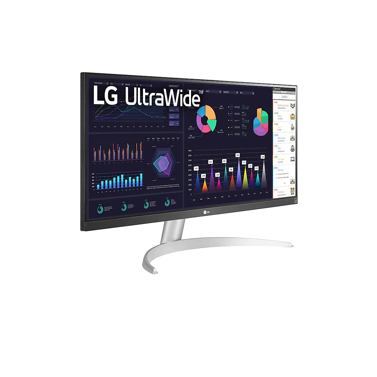 LG UltraWide FHD 29-Inch Computer Monitor 29WQ600-W, IPS with HDR 10 Compatibility, AMD FreeSync, and USB Type-C, White/Silver