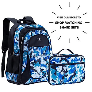 Shark Backpack for Boys, Girls, Kids by Fenrici, 18" Durable Book Bags for Kindergarten, Elementary, Middle School Students, Laptop Compartment, Shark, Extra Large
