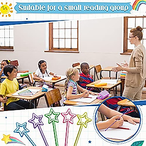 20 Pcs Teacher Pointers for Classroom Mini Hand Reading Pointers Star Metallic Princess Fairy Wands Plastic Finger Pointer Stick Kindergarten Learning Pointing Hand Stick for Kids Girls Students