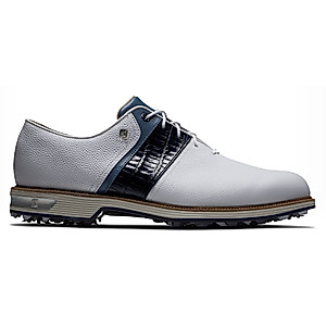 FootJoy Men's Premiere Series-Packard Golf Shoe, White/Navy/Light Blue, 11 Wide