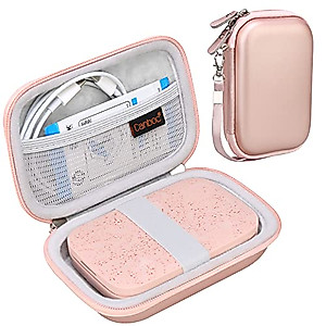 Canboc Carrying Case for HP Sprocket Portable 2x3 Instant Photo Printer, KODAK Step Wireless Mobile Photo Printer, Lifeprint 2x3 Photo Printer, Mesh Bag fit Photo Paper Cable, Rose Gold