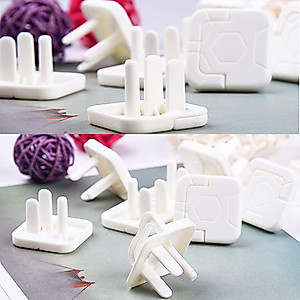 20PackWhite Outlet Covers with Hidden Pull Handle Baby Proofing Plug Covers 2-Prong and 3-Prong Electrical Outlet Cap, Safety Power Outlet Plug Covers,Protectors Kid Proof Outlet Cap
