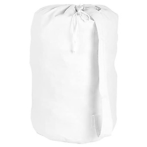 Accent Home Cotton Canvas Laundry Bags With Drawstring 2 Pack LARGE Travel Storage Bags 15" x 28", Heavy Duty Multi Use | Washable Dirty Clothes Organizer | Easy Fits a Laundry Hamper Mesh Basket