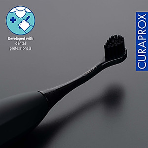 Curaprox Hydrosonic Black is White Activated Charcoal Electric Toothbrush Replacement Heads (2 Pack)