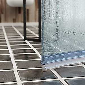 Cozylkx Frameless Shower Door Bottom Seal with Drip Rail 1/4" Thick Glass 27.5" Long Sweep - Glass Door Seal Strip Stop Shower Leaks