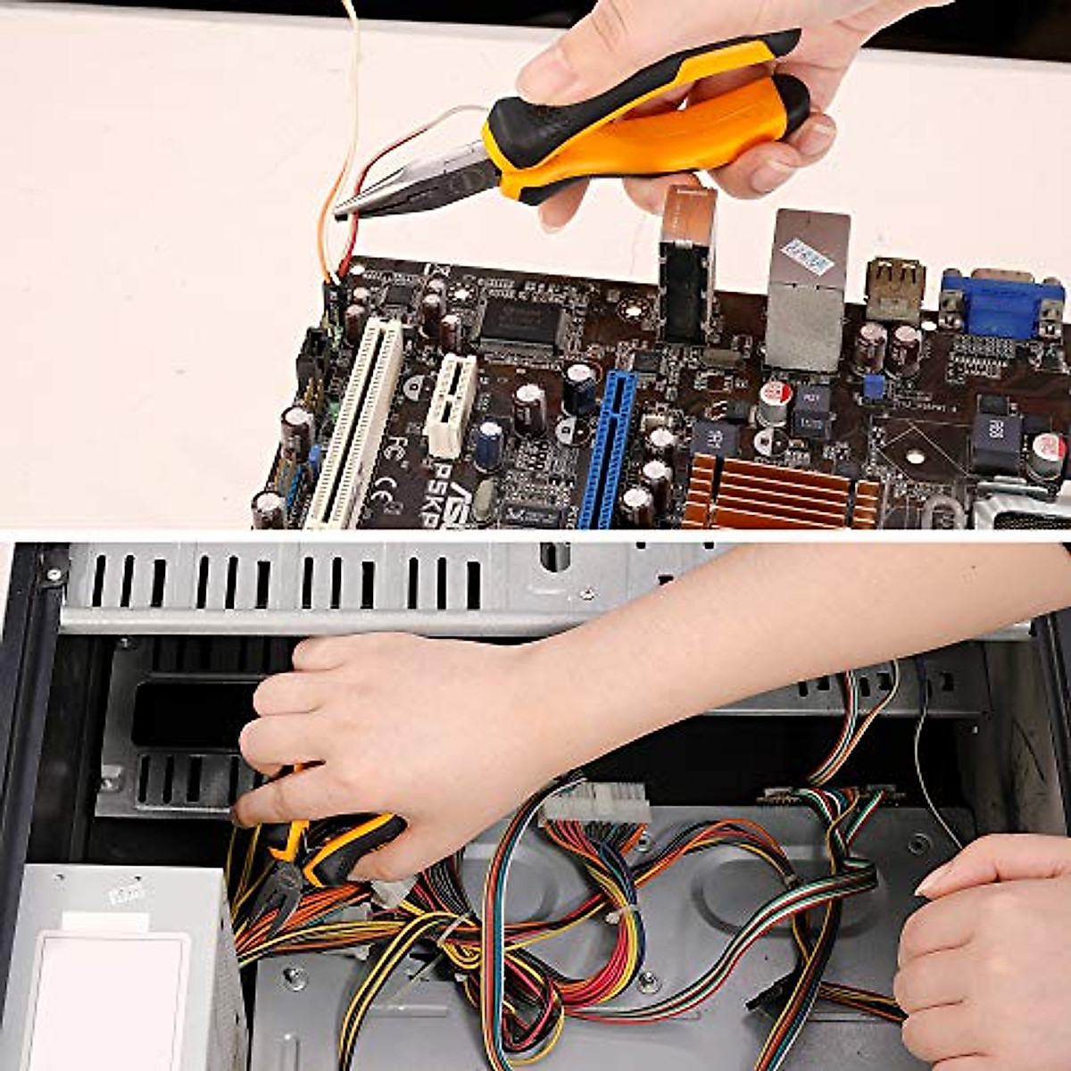 INGCO 6pcs Mini Plier Set, Including 4.5 Inch Combination Pliers, Diagonal Cutting pliers, Needle Nose Pliers, Long Nose Pliers, Flat Nose Pliers, End Cutting Pliers HMPS06115