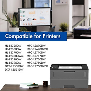 TN760 TN-760 TN730 Toner Cartridge: 2 Pack High Yield Black Compatible TN 760 TN-730 Toner Cartridge for MFC-L2710DW HL-L2395DW DCP-L2550DW HL-L2350DW MFC-L2750DW HL-L2395DW Printer