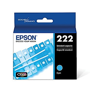Epson T222 Cyan Ink Cartridge, Standard Capacity