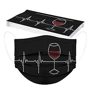 CHENSEN Disposable Face Mask 10 Pack Christmas Halloween Breathable 3-Layer Elastic Earloops Protective Disposable Masks