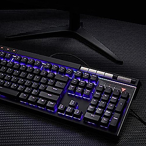 teamwolf VOIDRAY EX Mechanical Gaming Keyboard with Cherry MX Silent Red Switches Media Keys RGB Breath Changing Backlight Anti-Ghosting with 2 USB Ports