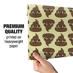 GRAPHICS & MORE Cute Poop Pattern Gift Wrap Wrapping Paper Rolls