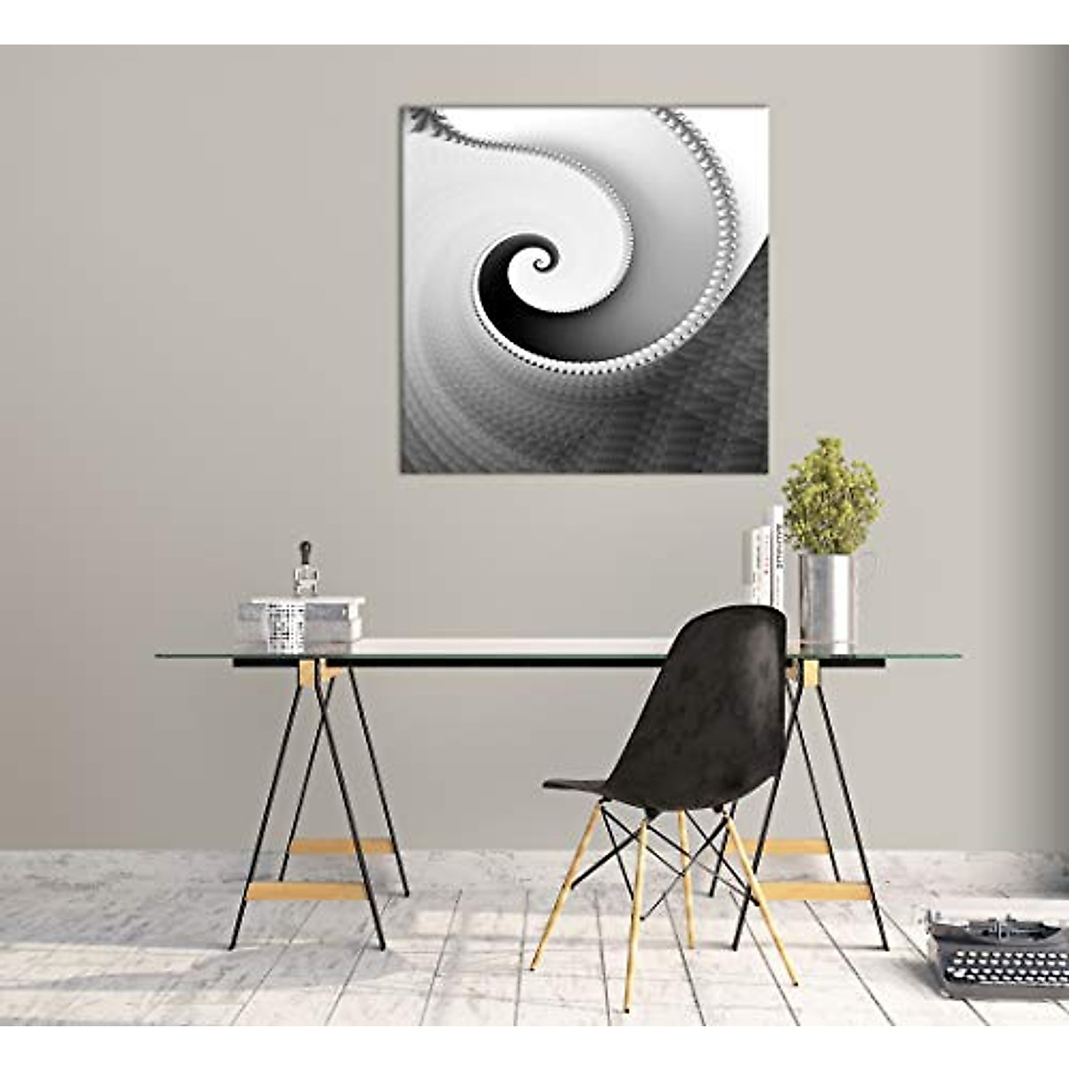 Modern Abstract Wall Art Decor Gray Black and White Artwork Canvas Painting Prints Pictures Home Decor for Living Room Dining Room Bedroom