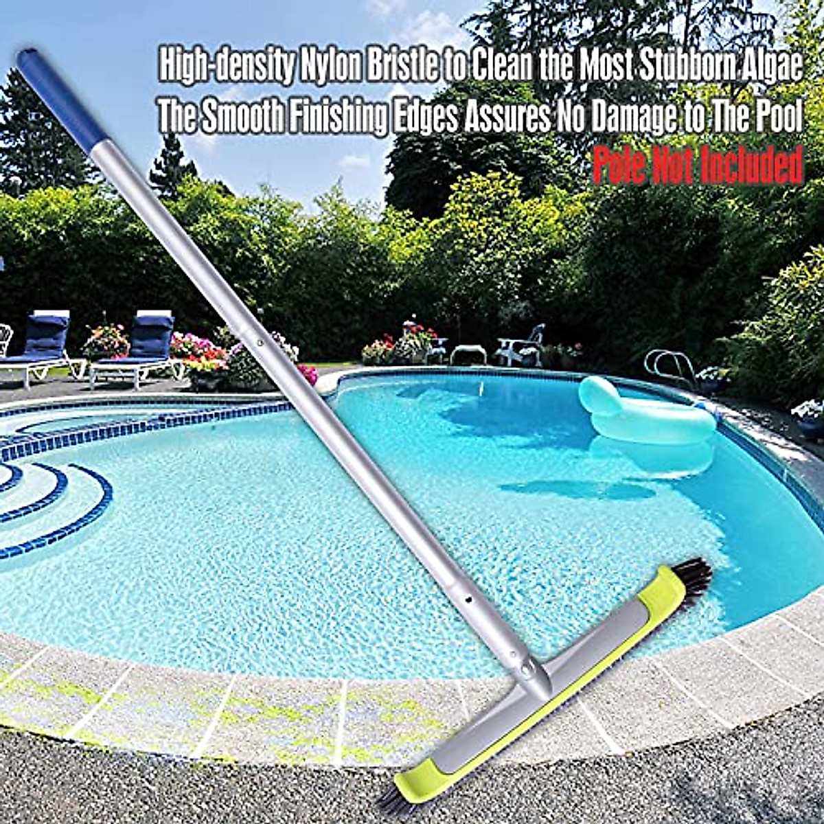 urchindj Pool Brush Heavy Duty, Premium Nylon Bristle Pool Brushes for ...