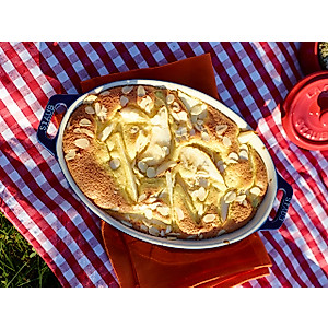 STAUB Ceramics Oval Baking Dish Set, 2-piece, Dark Blue