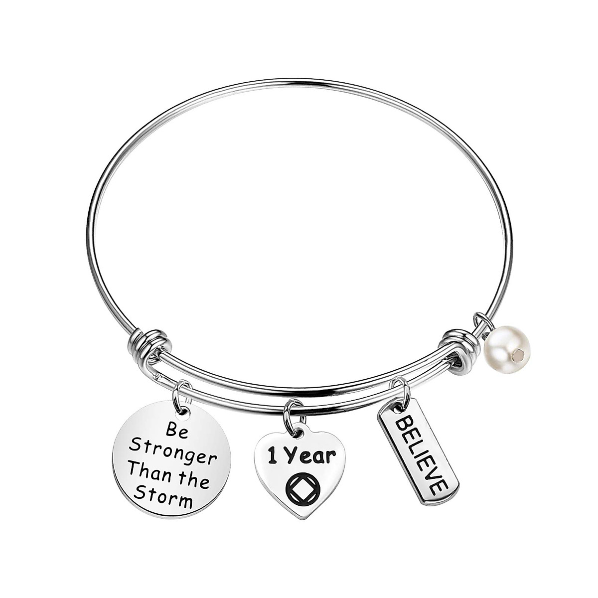 LQRI NA Jewelry Sobriety Recovery Gift Sobriety Gift 1 Years 5 Years 10 Years Addiction Recovery Bracelet(NA 1)