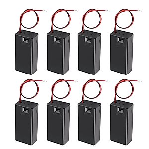 AEDIKO 8pcs 9V Battery Holder 9V Battery Holder with Switch 9V Battery Case with Switch 9V Battery Case Holder with Cover Storage Case Holder