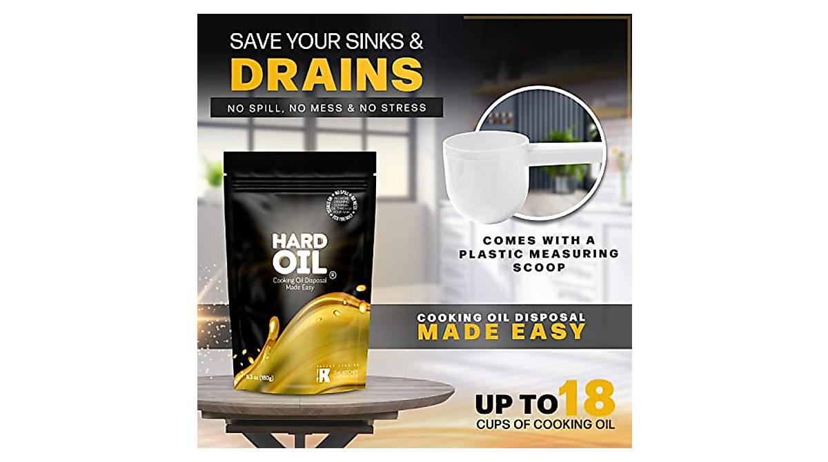 HARD OIL Cooking Oil Solidifier - Hardens Up to 18 Cups | Eco-Friendly