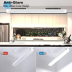 Lightdot 4ft LED Shop Light Fixture, 5" Wide Linear Kitchen Ceiling Lights, Flush/Suspended Mount, 50W 7000LM(200W Fluorescent Replacement) 5000K Led Wrap-Around Lights for Garage Office(4 Pack)