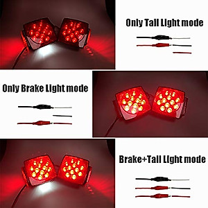 iBrightstar IP68 Waterproof Square LED Trailer Lights Kit - Utility Trailer Accessories with Brake Stop Tail Running License Plate Light for 12V Camper Truck Boat Snowmobile Marine Under 80", DOT