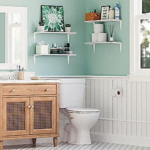 Wallniture Arras Floating Shelves for Bathroom Decor, 24" White Bookshelves for Living Room, Bedroom, Home Office, Organization and Storage Wall Shelf Set of 4