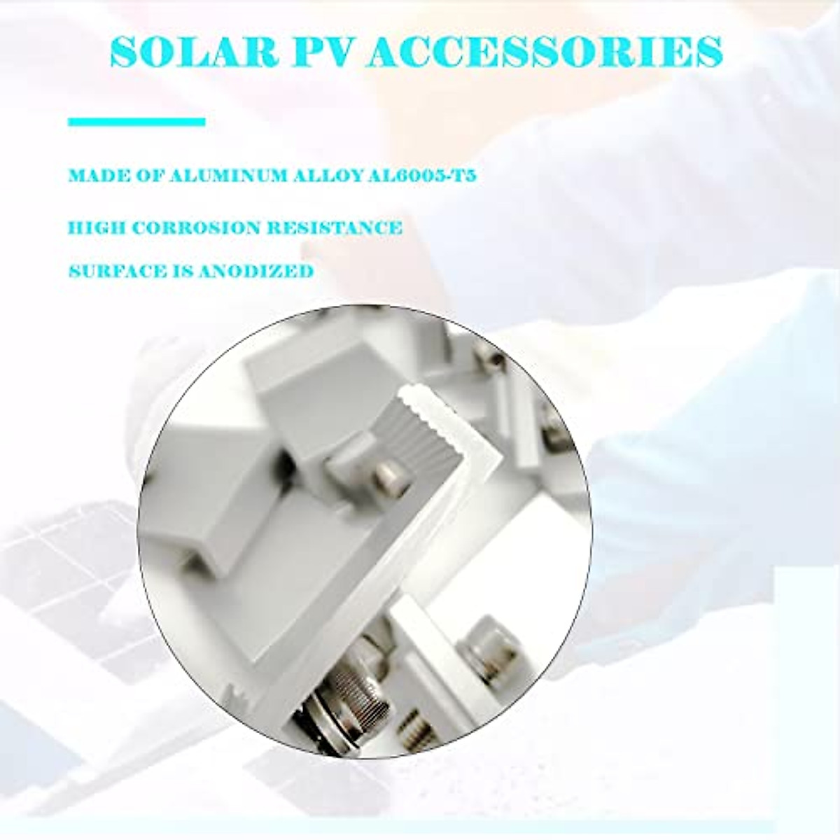 Solar End Clamp,Solar Panel Mounting Brackets,Adjustable PV Photovoltaic Mounting Clamp Bracket for RVs,Boats,Roofs,Walls and Other Off-Ground Roof Installations (40*35mm)