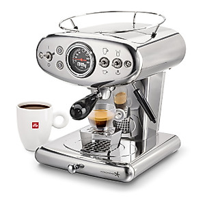 Illy X1 Anniversary 1935 Espresso Single-Serve Machine with Milk Frother Steam Wand for IperEspresso Capsules, 15bar (Stainless)