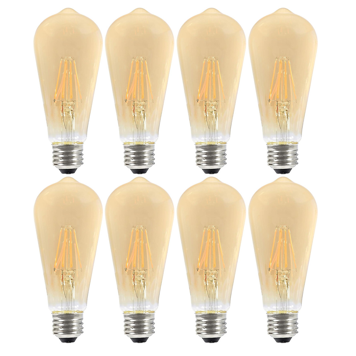 LEDVANCE (case of 8 Bulbs) Sylvania LED Vintage Filament ST19 Light Bulb, 60 watt Equivalent Using only 7 watts, Medium Base, 590 Lumens, Dimmable, 2175K, Amber Glow (40329)