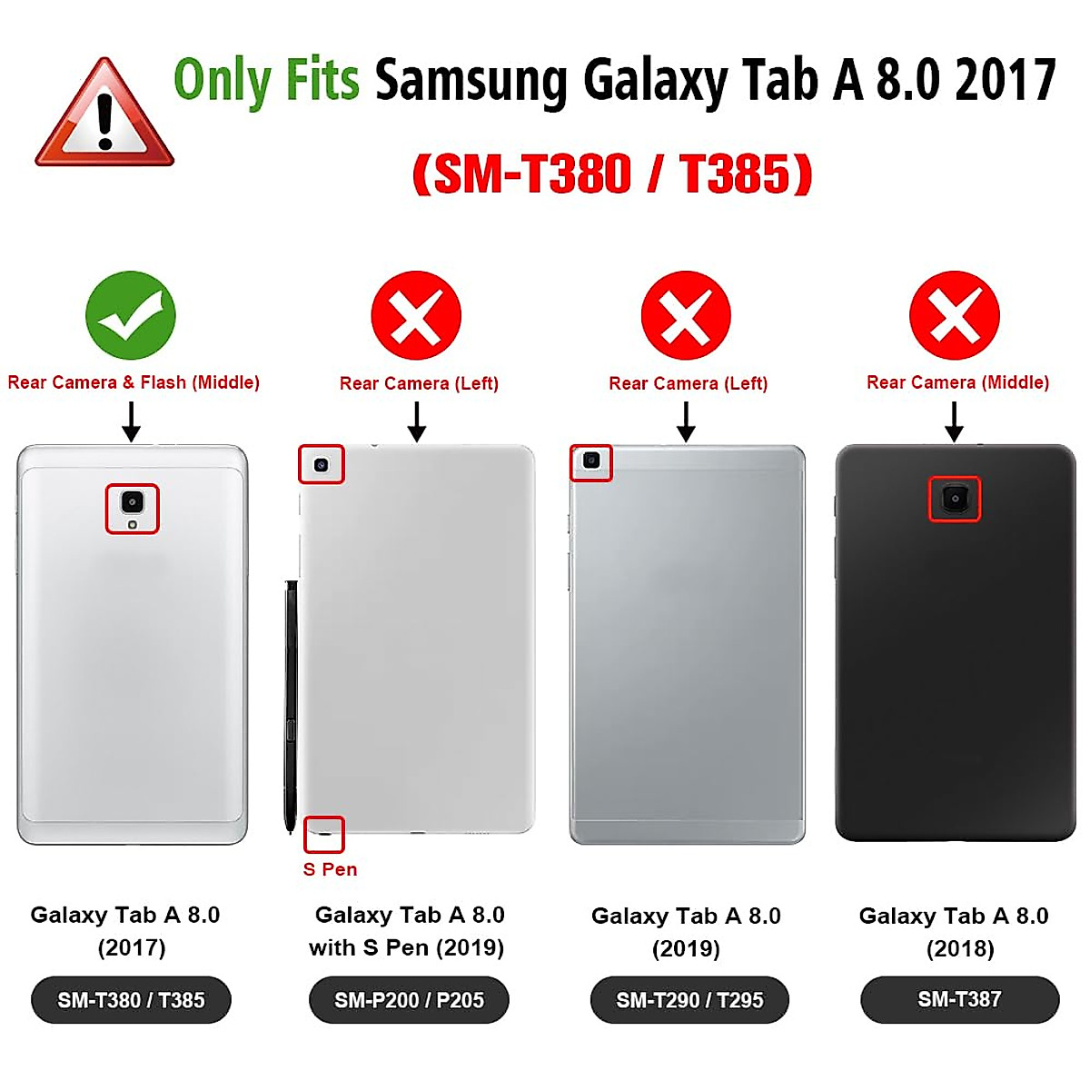 Fintie Silicone Case for Samsung Galaxy Tab A 8.0 2017 Model T380/T385, Light Weight Shock Proof Silicone Cover [Anti Slip] [Kids Friendly] for Galaxy Tab A 8.0 Inch SM-T380/T385 2017 Release, Black