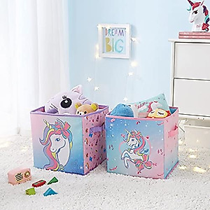 Idea Nuova Nickelodeon JoJo Siwa Glow in The Dark Collapsible Storage Cubes, Set of 2, 10"x10"