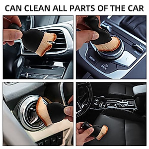 Zabernim Car Detailing Brush, Car Interior Brushes Clean Tool with Cover, Scratch Free Curved Design Dirt Dust Collectors Soft Bristles for Cleaning Engine Compartment & Dashboard (1 Pack)