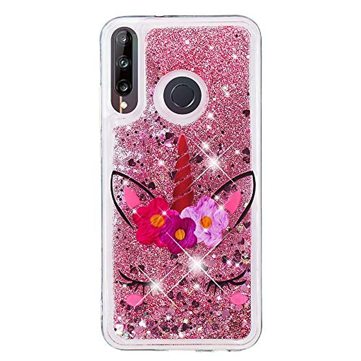 ISADENSER Huawei P40 Lite e Case Huawei Y7P 2020 Case Clear TPU Glitter Stylish With 3D Love Quicksand Shiny Flowing Liquid Litetective Cover Compatible with Huawei P40 Lite e / 7P Sleeping Unicorn XY