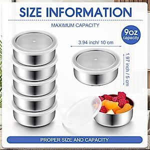 Yiyiring 16 Pack 9 oz Stainless Steel Container Stainless Steel Snack Containers with Lids Metal Food Storage Containers Leak Proof Metal Lunch Box