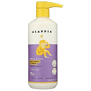 Alaffia Kids Conditioner and Detangler, Lemon Lavender, Suitable for All Hair Types, Cruelty Free, No Parabens, Vegan, 16 Fluid Ounce (Pack of 1)