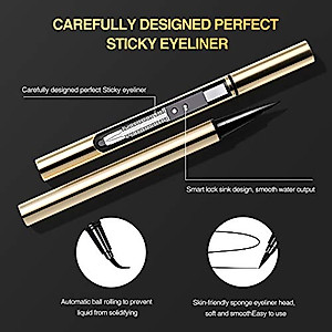 MAgic Magnetic Eyelashes and Eyeliner Kit 3D 5D Natural Look False Lashes No Glue Needed NO Magnetic Need NO Add Weight 7 Pairs Eyelash Kityeliner Pen (Blue)