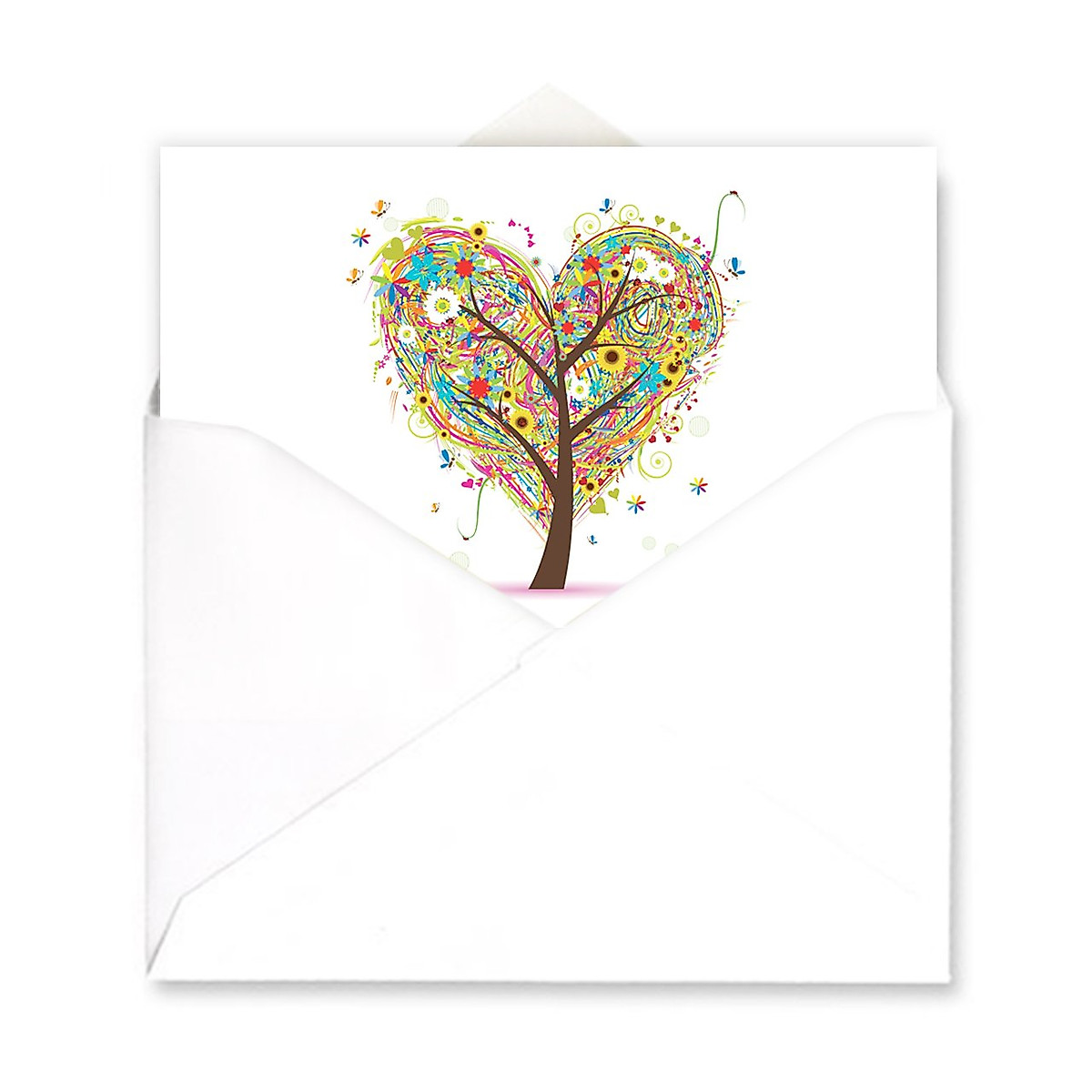 Seasons of Life Note Card Assortment Pack/Set Of 24 Greeting Cards And White Envelopes / 4 7/8" x 3 1/2" Cards Featuring 4 Seasonal Tree Designs