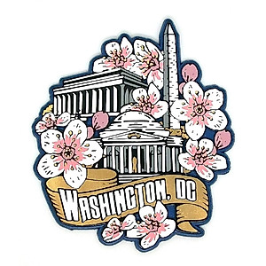 Washington D.C. Monuments with Cherry Blossoms Fridge Magnet