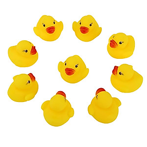 SAVITA 50pcs Rubber Ducky Bath Toy for Kids, Float and Squeak Mini Small Yellow Ducks Bathtub Toys for Shower/Birthday/Party Supplies（3.5×3.5×3cm/1.4×1.4×1.2inch）