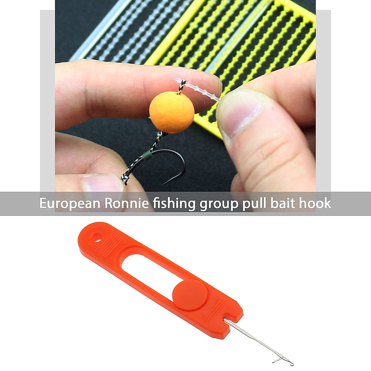 eMagTech 2PCS Baiting Needles with 200PCS Dumbell Bait Stoppers Carp Boilie Bait Stops Hair Rig Extender Fishing Tackle Fishing Baits Accessories
