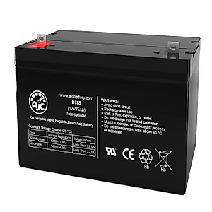 AJC Battery Compatible with Hoveround Teknique XHD 12V 75Ah Mobility Scooter Battery