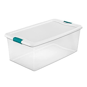 Sterilite 106 Quart (4 Pack) & 64 Quart (12 Pack) Latching Clear Plastic Storage Organizer Tote Tub Container Bin Box for Organization and Storage