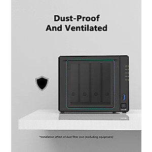 ADJNPCY Dust Filter for Synology NAS DS920+ DS420+ DS918+ DS418play Dustproof PVC Cover - Black